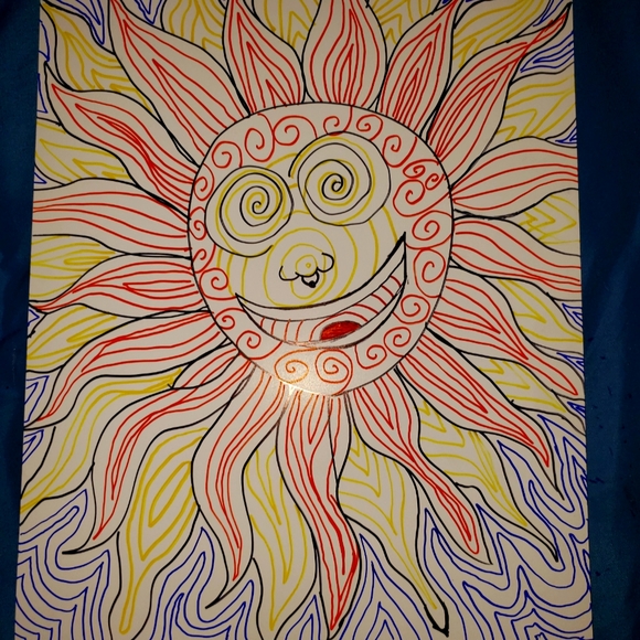 Art | Cool Trippy Sun Poster | Poshmark